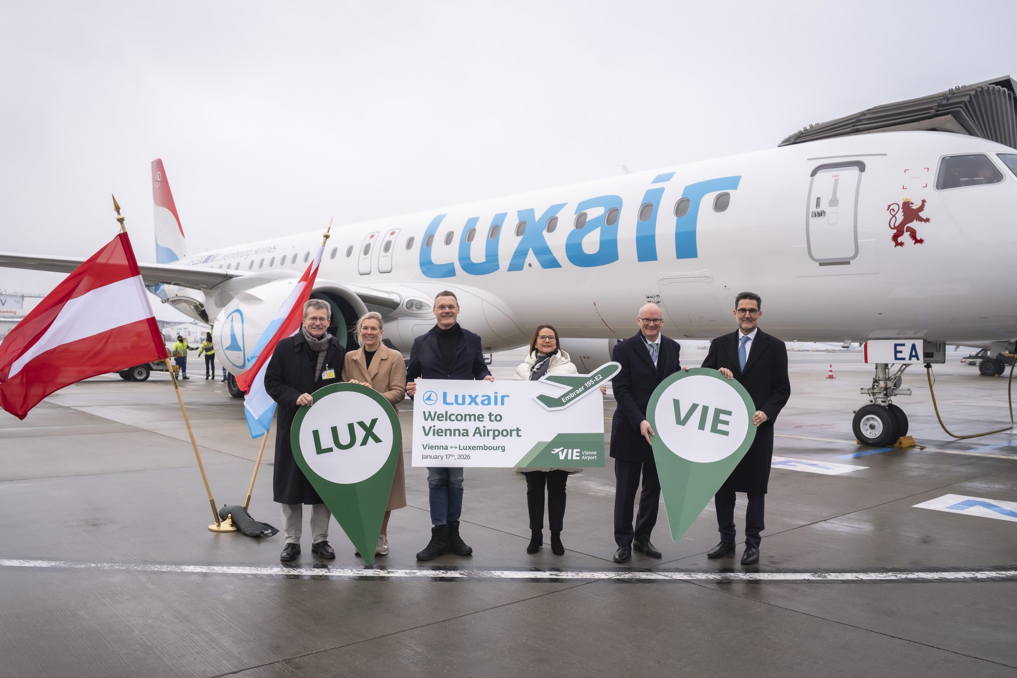 Luxair weiht neue Embraer E195-E2 offiziell mit Erstflug nach Wien ein ...